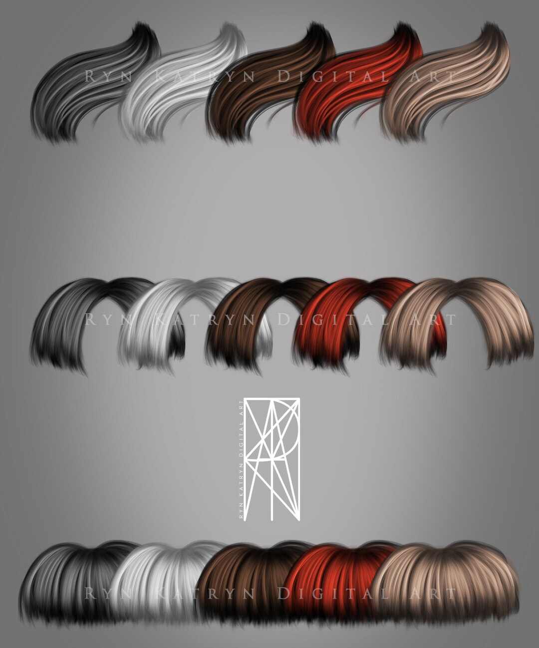 PNG 3 Different Styles for Bangs 5 Different Colours. - Etsy