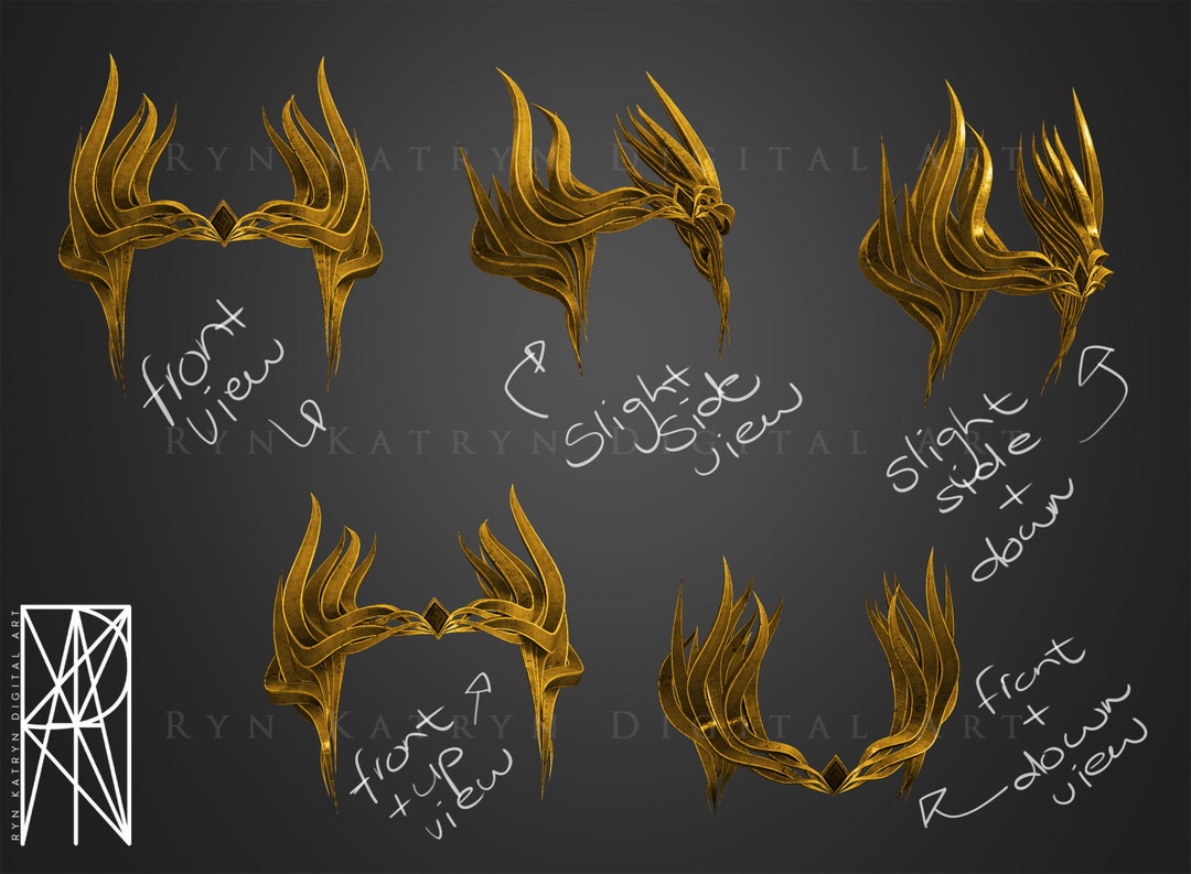 PNG 1 Golden Crown in 5 Different Angles - Etsy