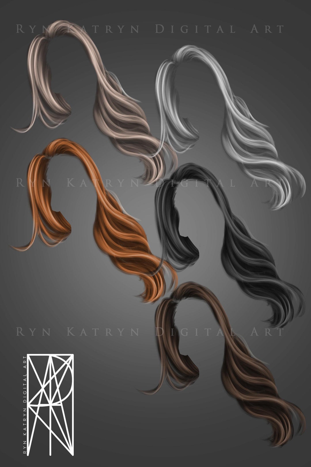PNG Gene Hairstyle - 5 Different Colour Styles. - Etsy