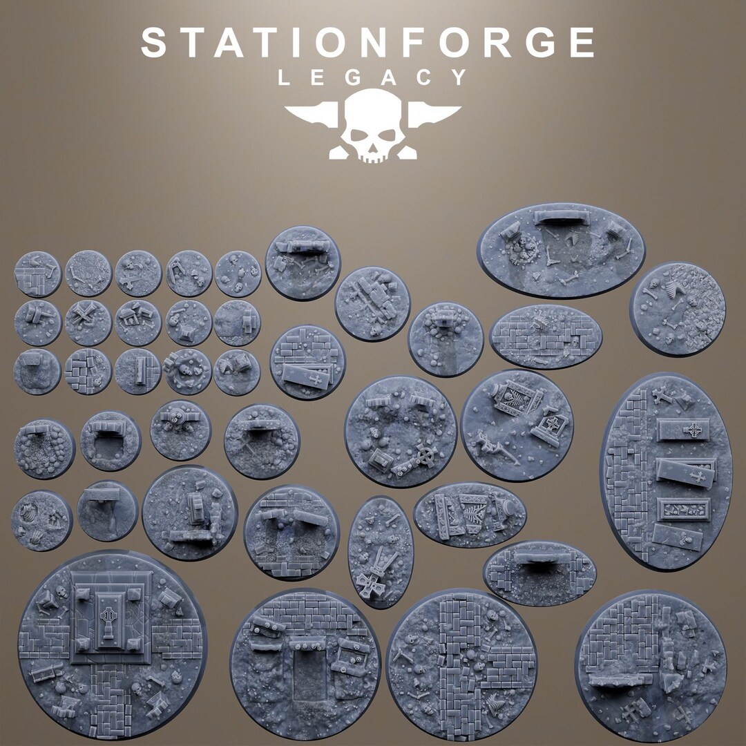 Gothic Bases Pack- Stationforge Legacy - 32mm Wargaming 3d Prints - Etsy
