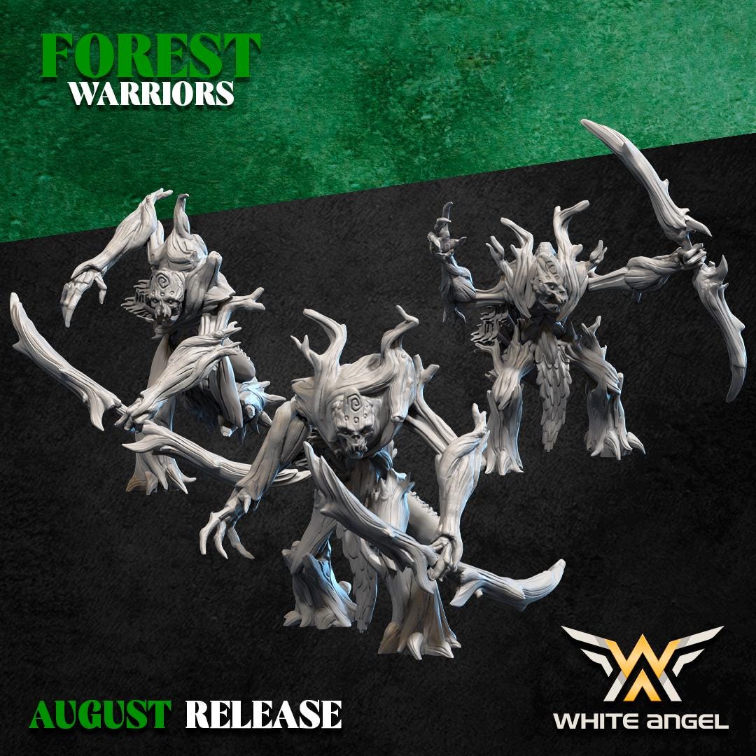 ROYAL TREEGUARD, Wood Elves, Forest Warriors, White Angel Miniatures - Etsy