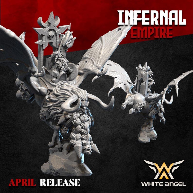 Infernal God Mounted - Infernal Empire, White Angel Miniatures - Etsy