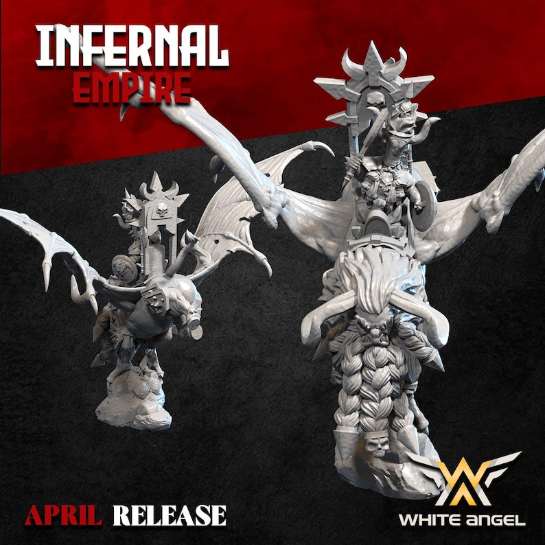 Infernal God Mounted - Infernal Empire, White Angel Miniatures - Etsy