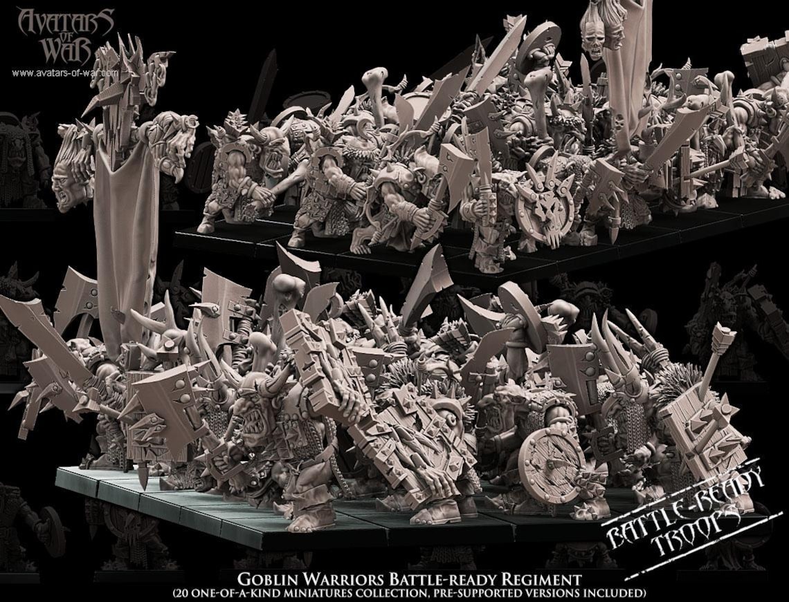 Goblin Warriors Battle-ready Regiment (20 Goblins) - Avatars of War - Etsy