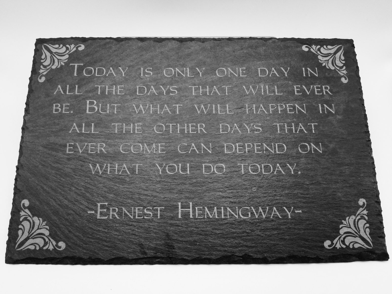 Slate Wall Sign Inspirational Quote Ernest Hemmingway or Personalized ...