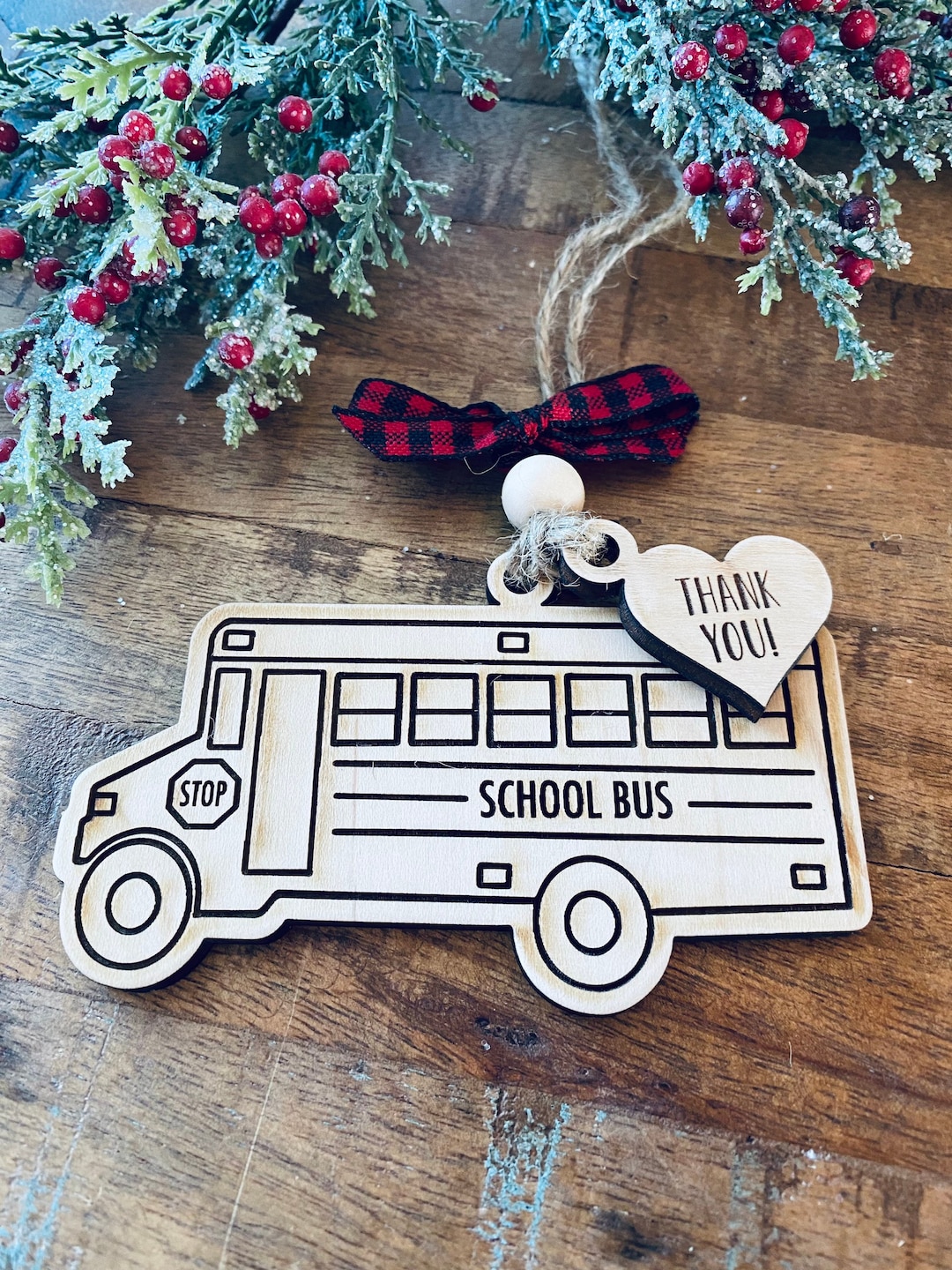 School Bus Gift Card Holder Ornament SVG: Laser Cut File (digital ...