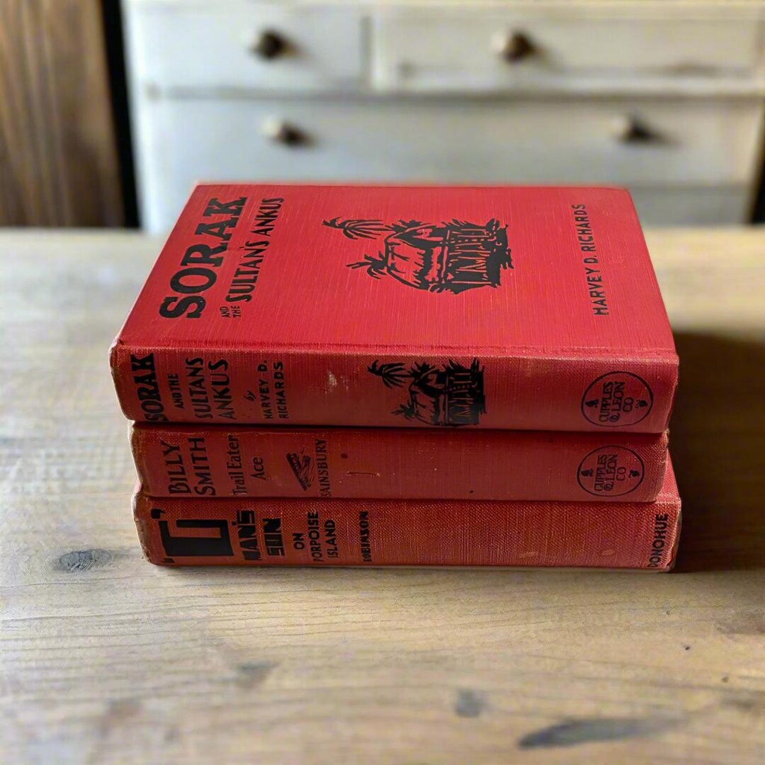 1930s Adventure Novel Set – 3 Red Hardcover Classics | Printed in USA ...