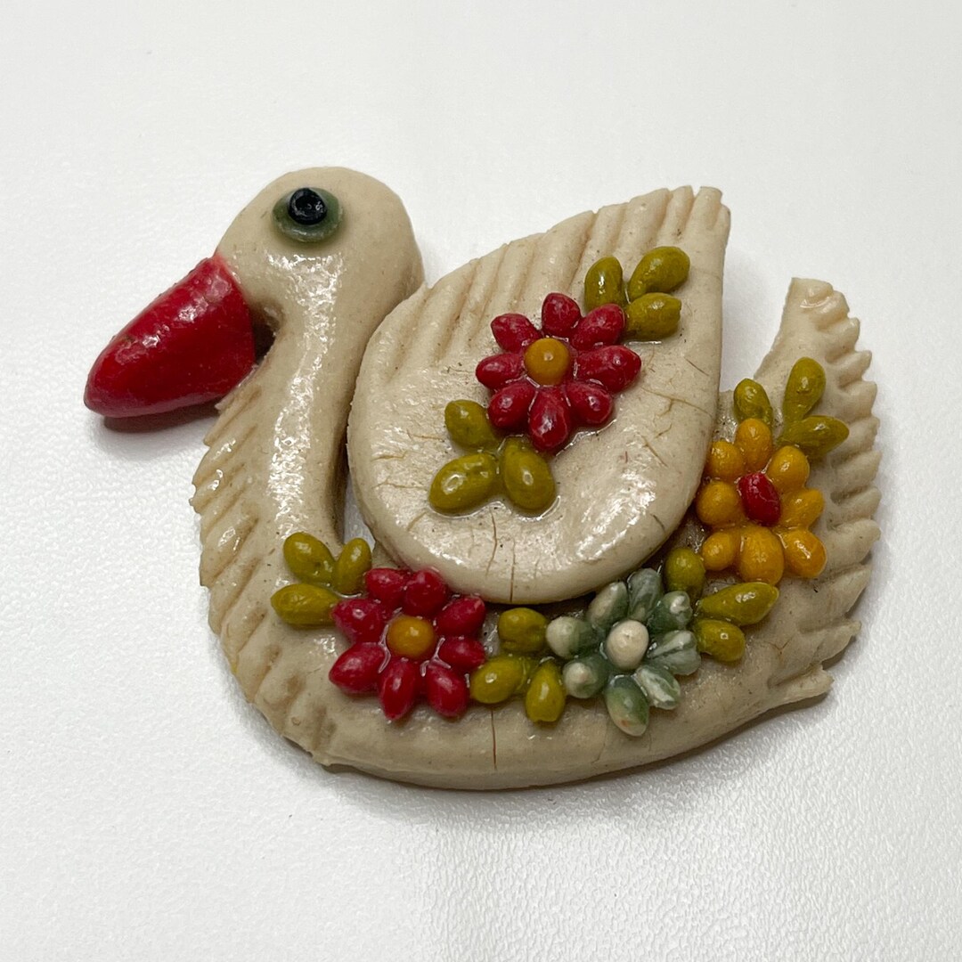 Vintage Salt Dough Bird Ornament | Folk Art Style | Colorful Detail - Etsy