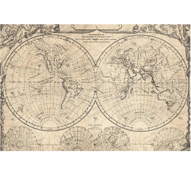 Decoupage World Map - Etsy