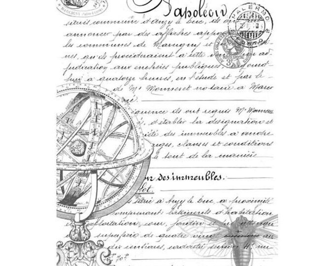 Script Decoupage Paper - Roycycled Treasures - Etsy