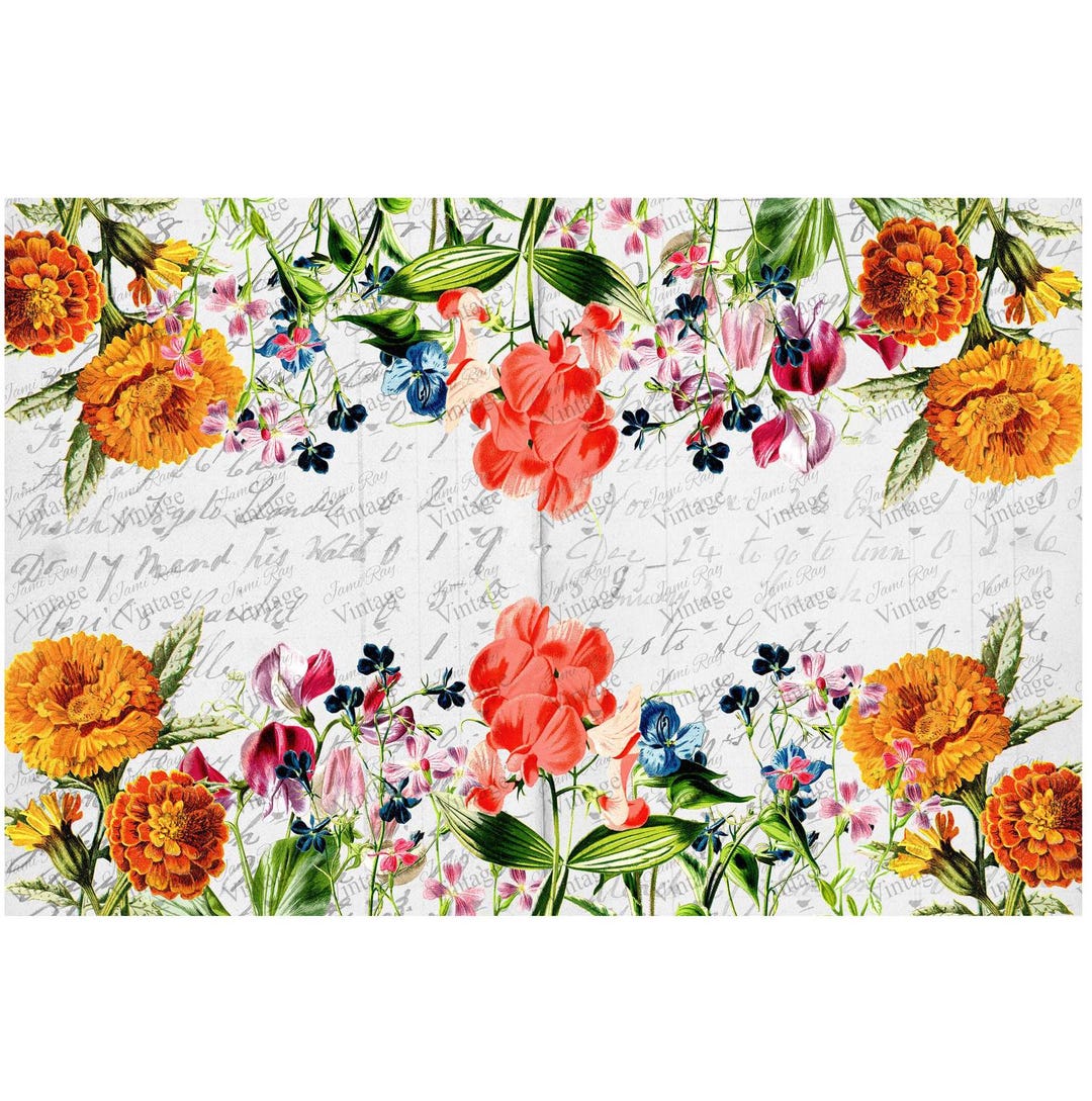 Summer Flower Garden Decoupage Paper - JRV | 18lb 30" X 20" - Etsy