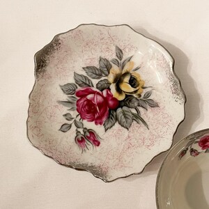 Vintage Marco Tea Set Bone China | Rose Pattern & Sliver Trim - Etsy