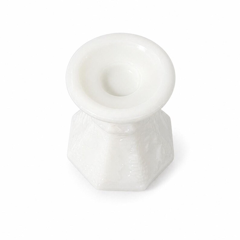 1960 Anchor Hocking Milk Glass Flared Vase - Embossed Grapes & Leaves ...