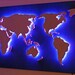 Wooden World Map for Home Decor Glowing RGB Map With Ambient - Etsy