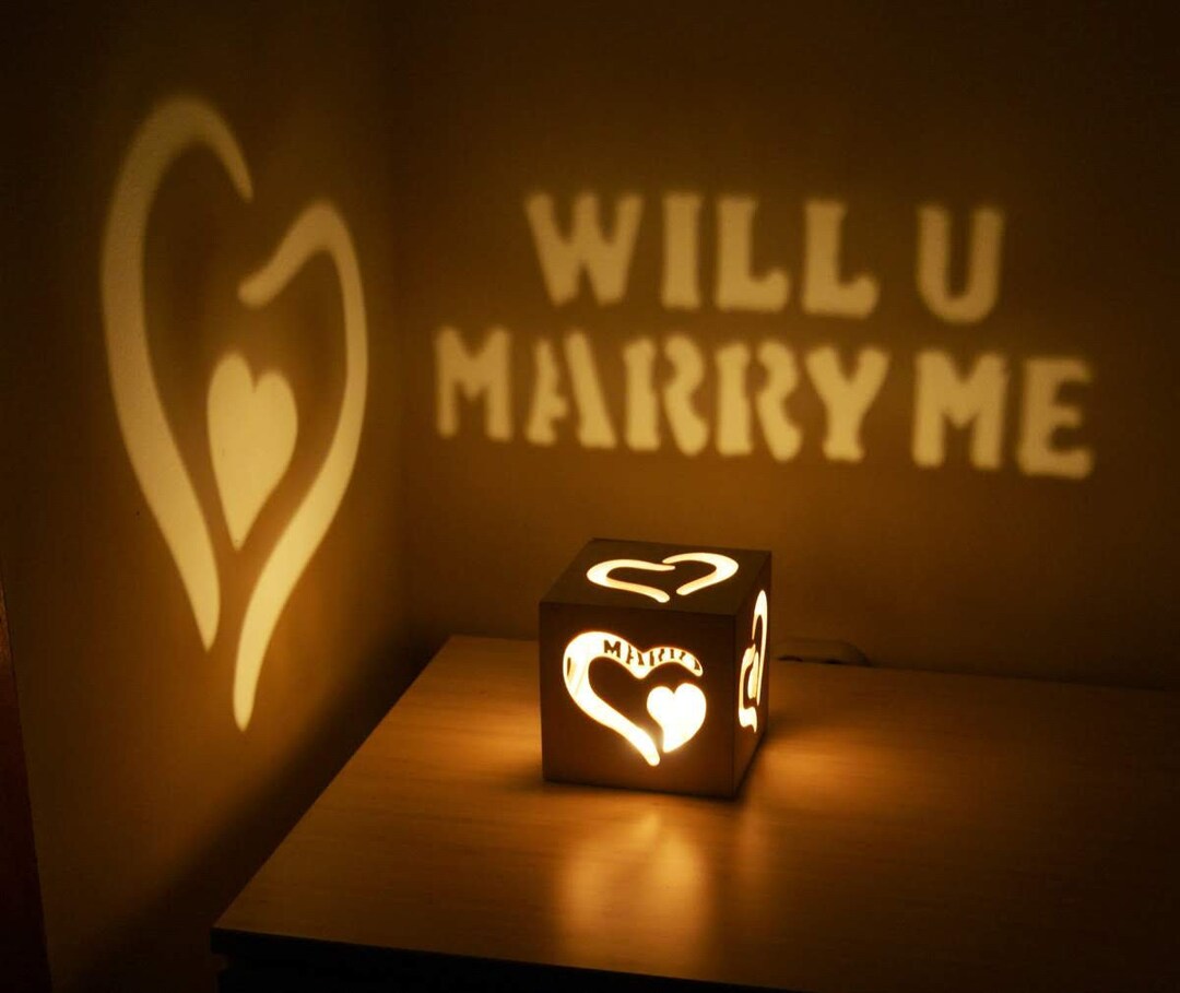 Personalized Proposal Lantern: Engraved Tea Light Candle Holder ...