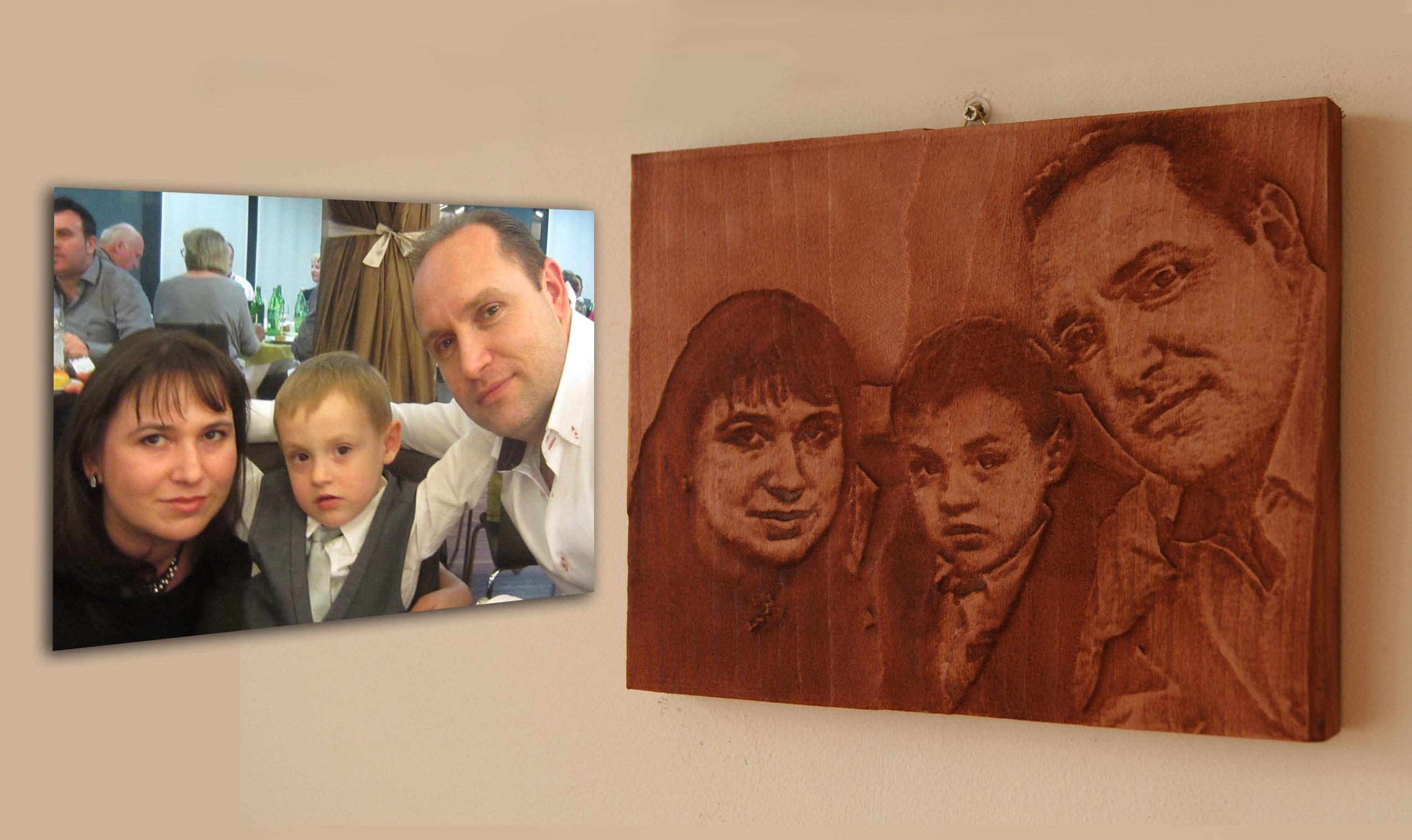 Your Photo carved Custom Wood Carving Relief Special Family | Etsy