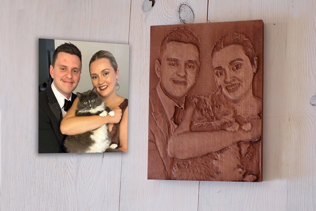 Wooden Carving of Your Own Picture, Personalized Wood Art, Engraving of ...