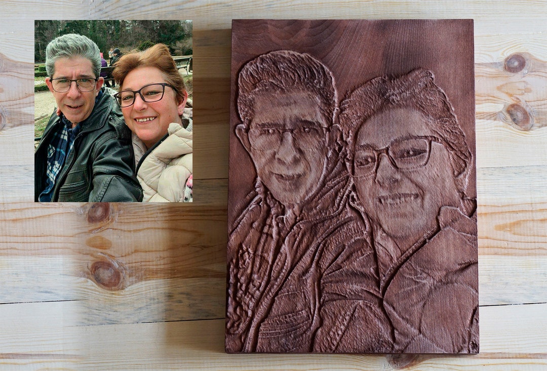 Wooden Carving of Your Own Photo! Memory Gift, Photo Engraved Wood ...