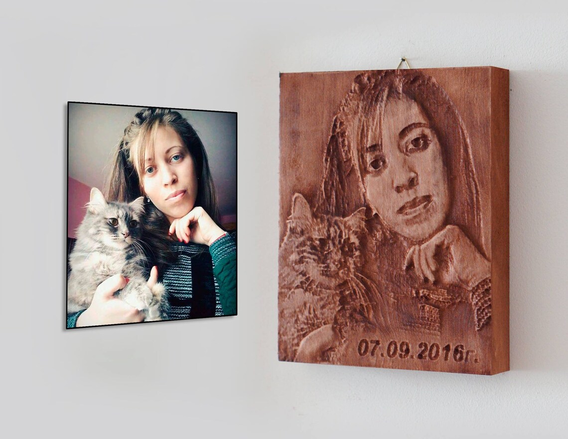 Portrait Carving Engraving Customized Woodcarving Solid Wood | Etsy