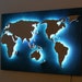 Wooden World Map for Home Decor Glowing RGB Map With Ambient - Etsy