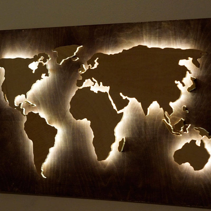 Led World Map - Etsy