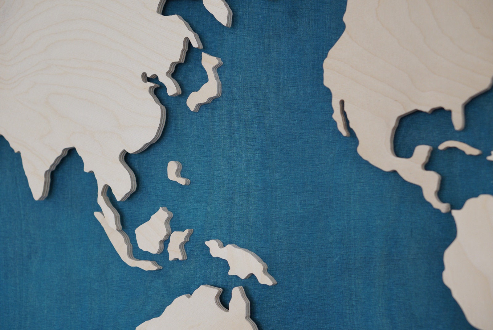 Wooden World Map for Home Decor Glowing RGB Map With Ambient - Etsy