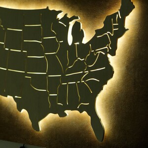 LED Wood Map of USA: Glowing 3D Wall Decor - Etsy