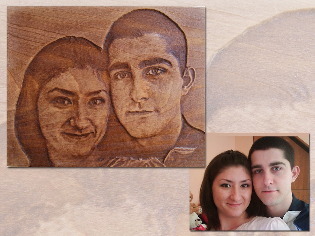 Engraved Portrait From Custom Photo With 3d Wood Relief. the Photo Wood ...