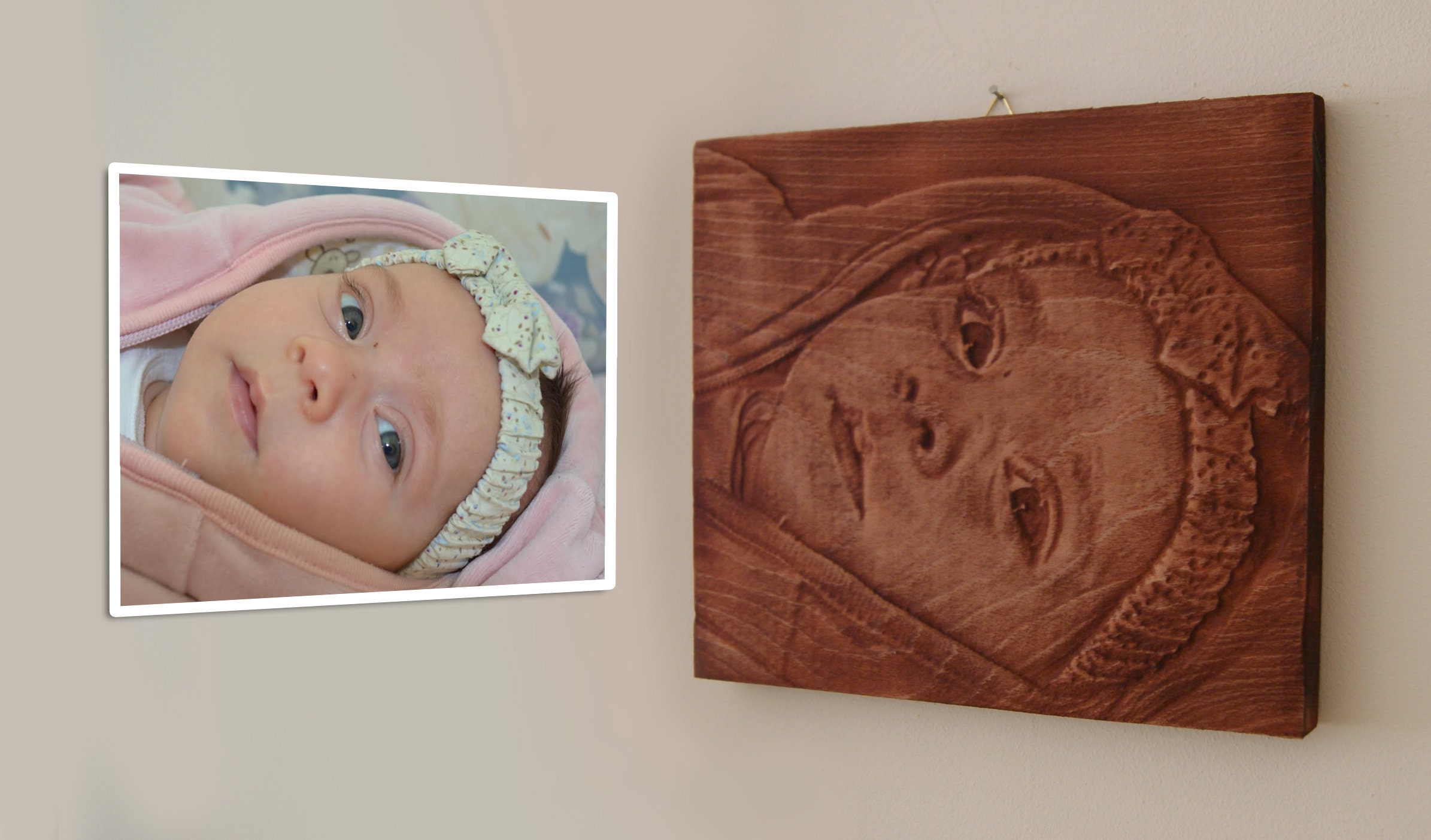 Your Photo carved Custom Wood Carving Relief Special Family | Etsy