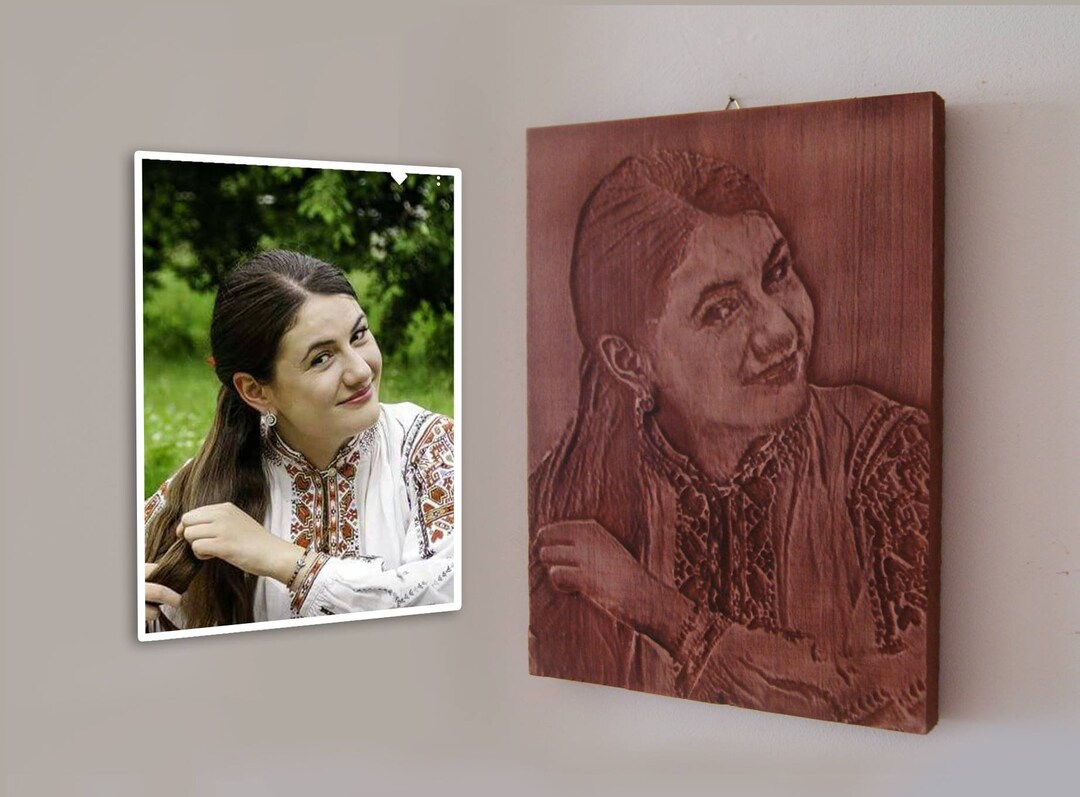 Portrait Carving Engraving Customized Woodcarving Solid Wood Relief ...