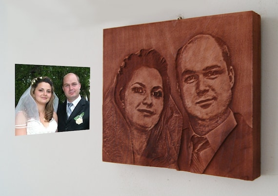 Your Photo carved Custom Wood Carving Relief Special Family | Etsy