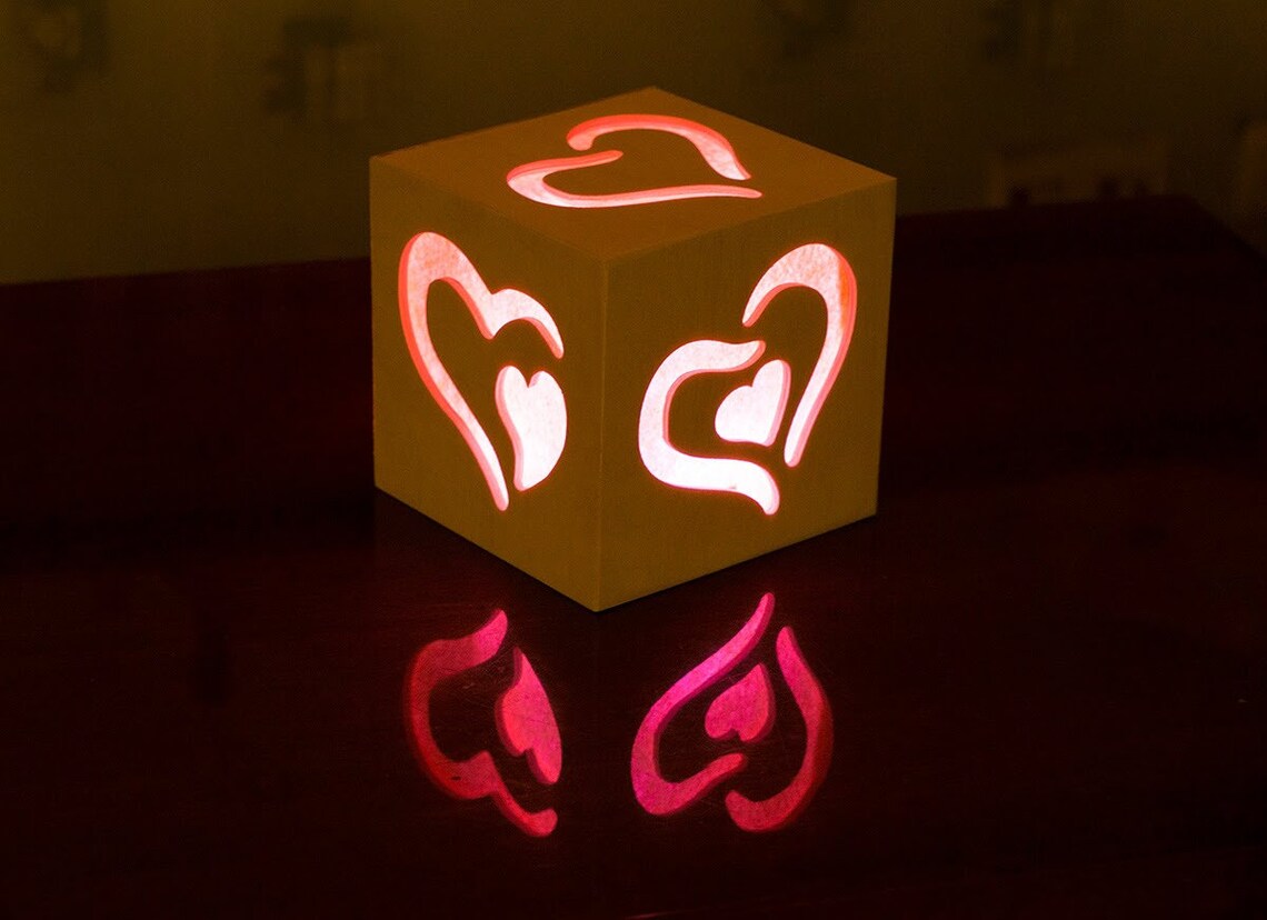 Custom LED light lamp engraved magic box romantic gift | Etsy