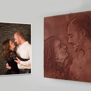 Photo Portrait Engraved Love Couple Gift Woodcarving Anniversary Gift ...