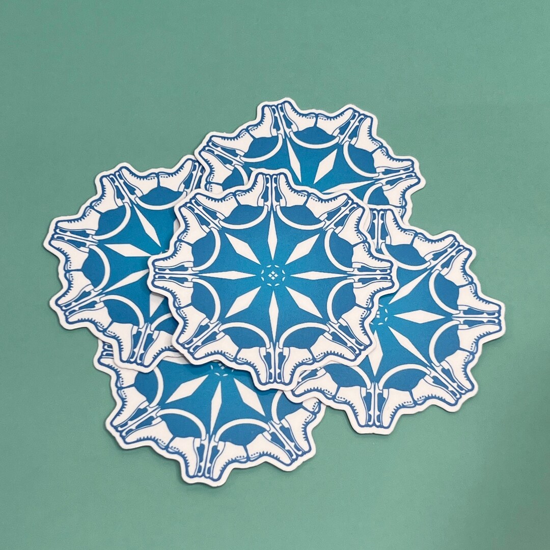 Skate Snowflake - Figure Skater Snowflake - Waterproof Sticker - Etsy