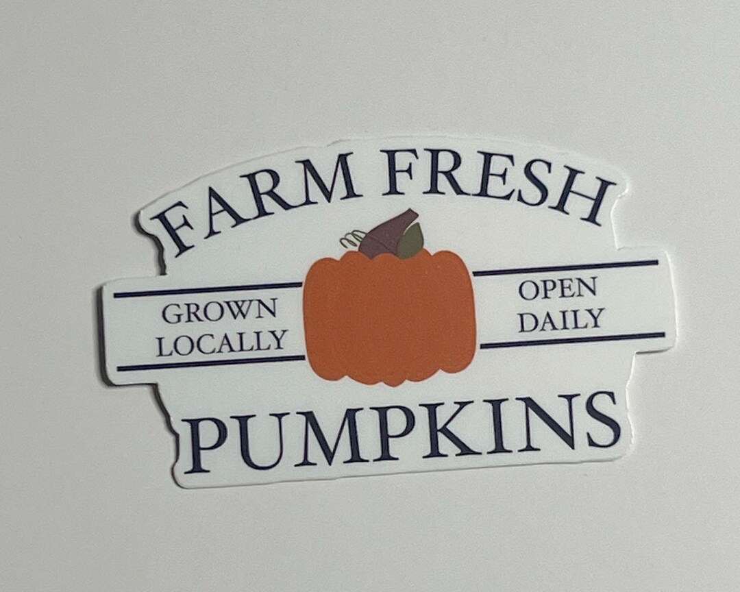 Farm Fresh Pumpkin Sticker Waterproof Fall Sticker - Etsy