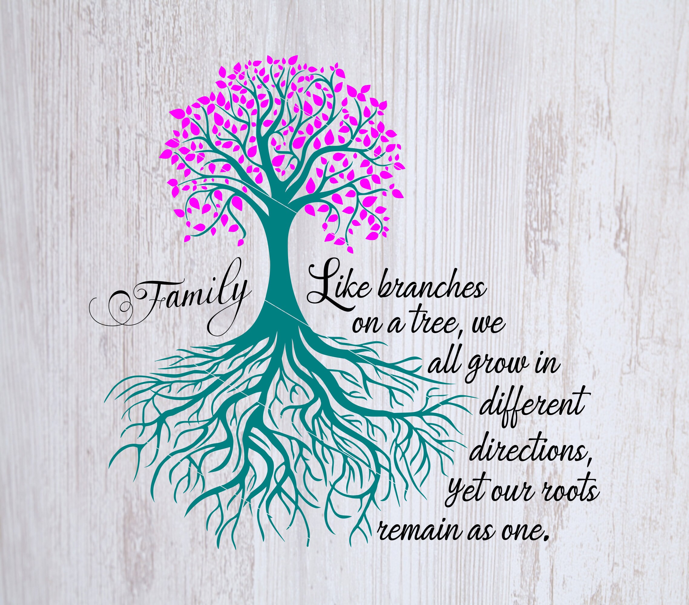 Family Tree SVG: Roots & Leaves Design, Cricut Cut File (digital File ...