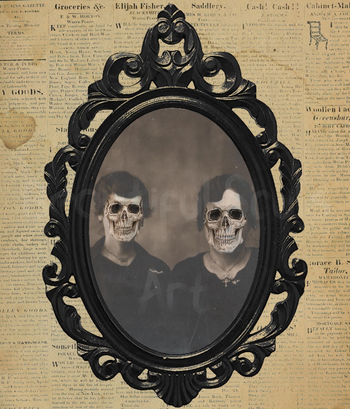 Macabre Halloween Portraits Printable Wall Decoration Cheap | Etsy