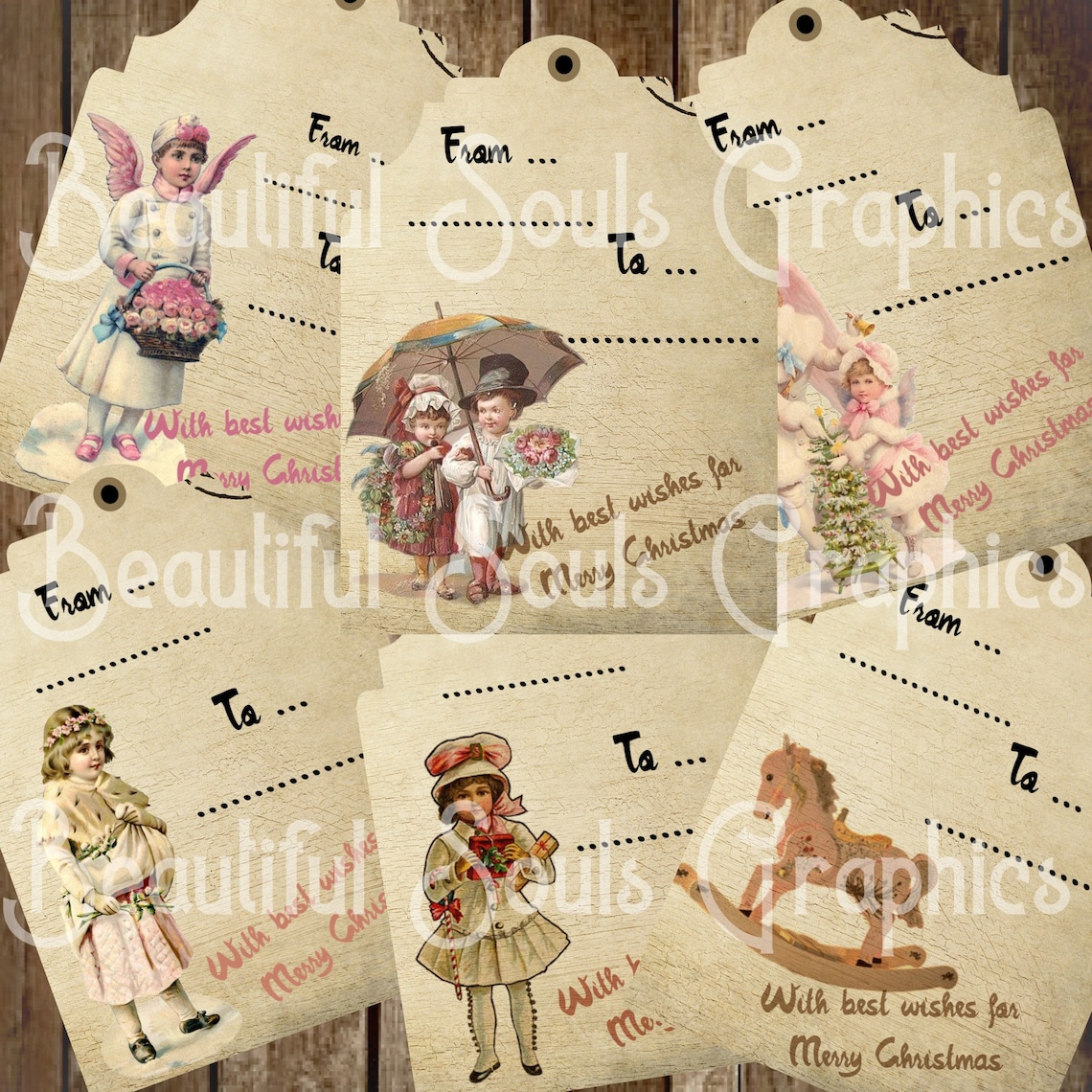 Victorian Christmas Printable Gift Tags, 26 Vintage Printable Tags in ...