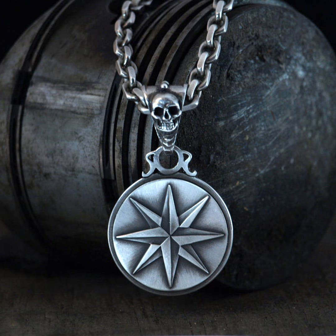 Unique .935 Silver Pendant With Wind Rose. Freedom to Follow Your Own ...