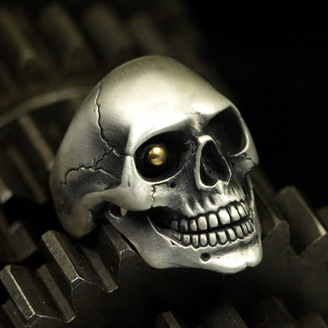 Skull Ring OMEGA GOLDEN EYE - Etsy