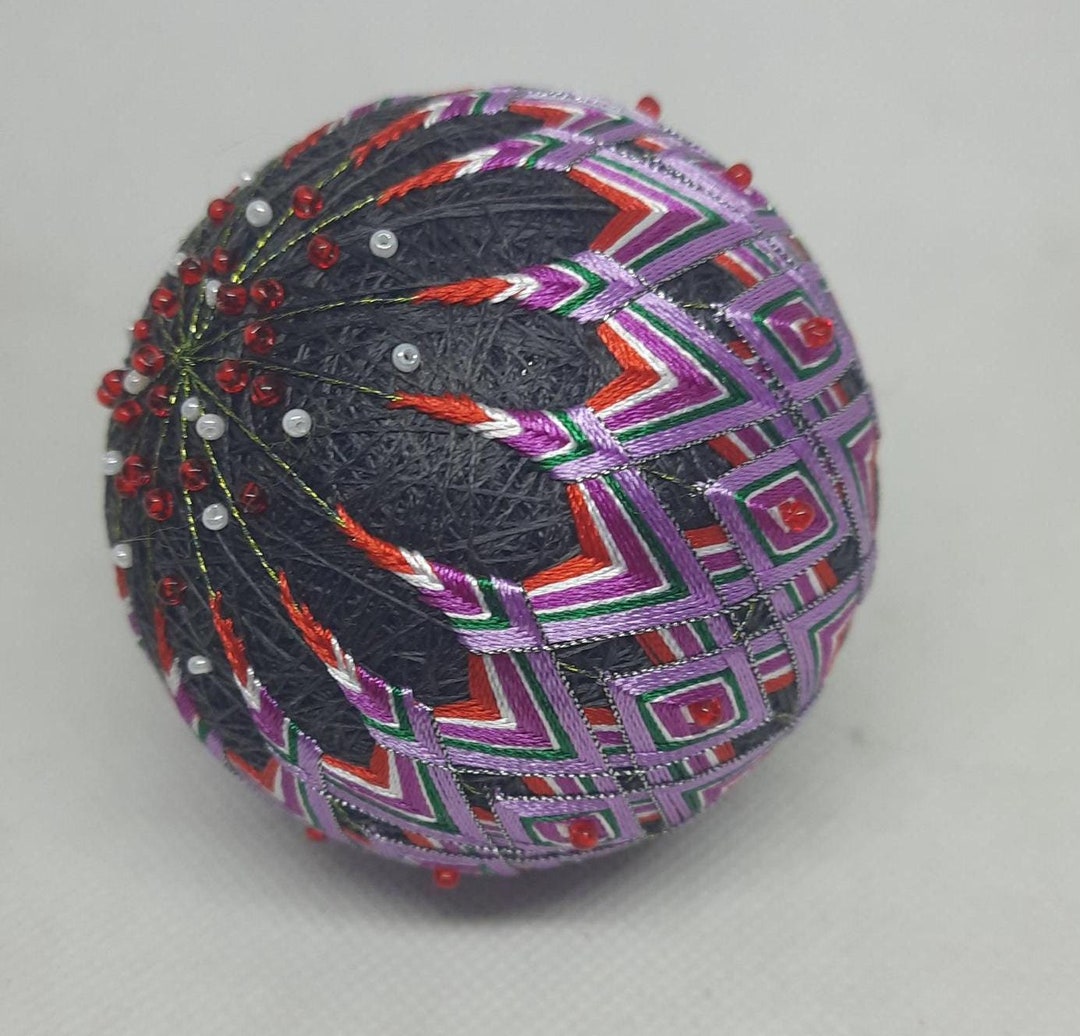 Handmade Temari Ball – Embroidered and Beaded Decorative Art- Gift for ...