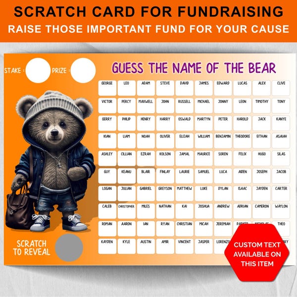 Guess the Bears Name - Etsy UK