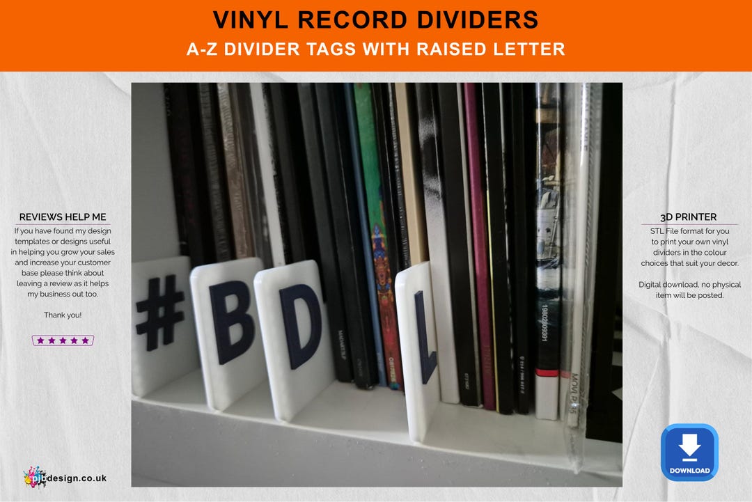 Vinyl Record or CD Divider Set / Vinyl Enthusiast / Music Lovers Gift ...