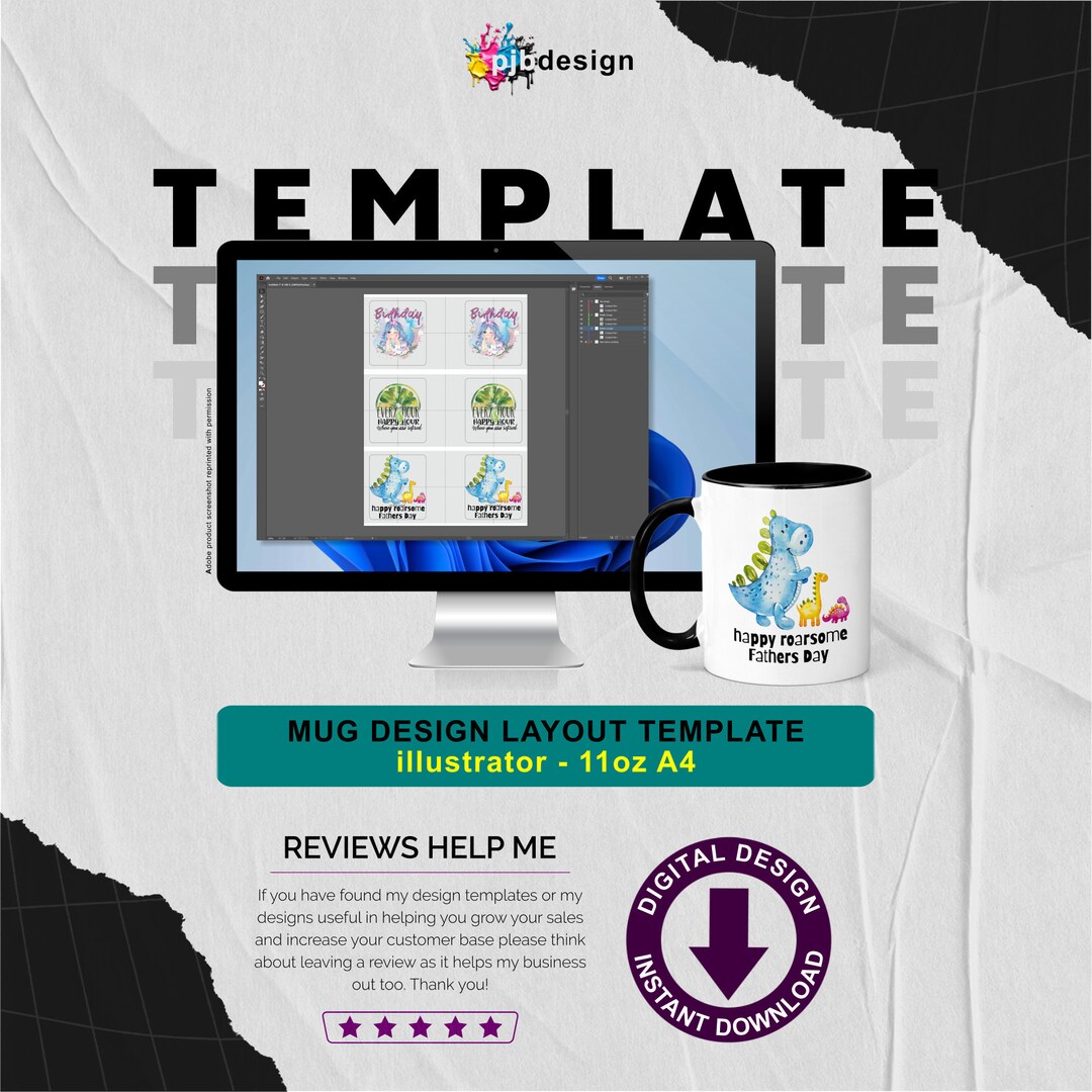 Adobe Illustrator Mug Design Layout Template Perfect Layout Tool for ...