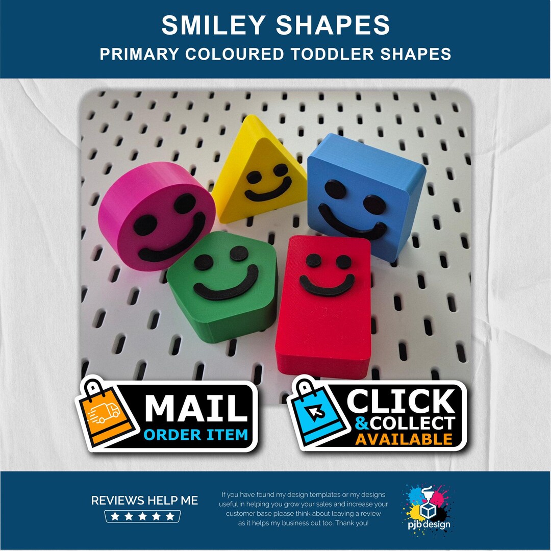 Smiley Face Shapes Set: Maker Toddler Primary Colours Learning Toy ...