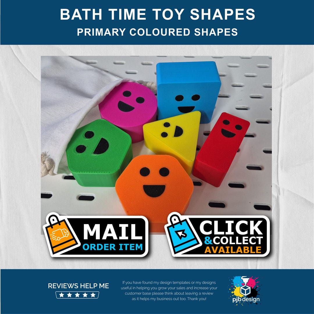 Bath Toys 6 Primary Coloured Smiley Shapes Fun Plsytime Learning in the ...