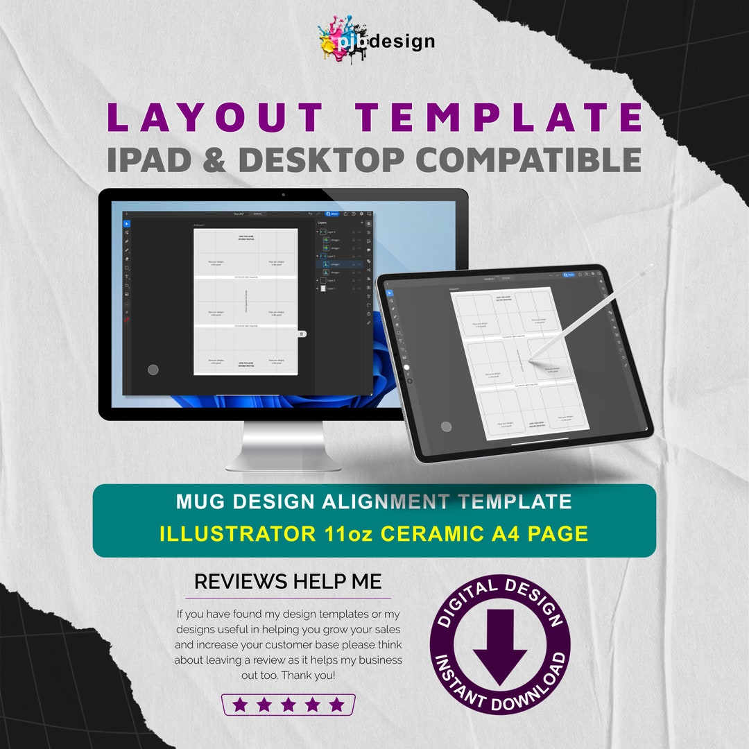 Adobe Illustrator Mug Design Layout Template Perfect Layout Tool for ...