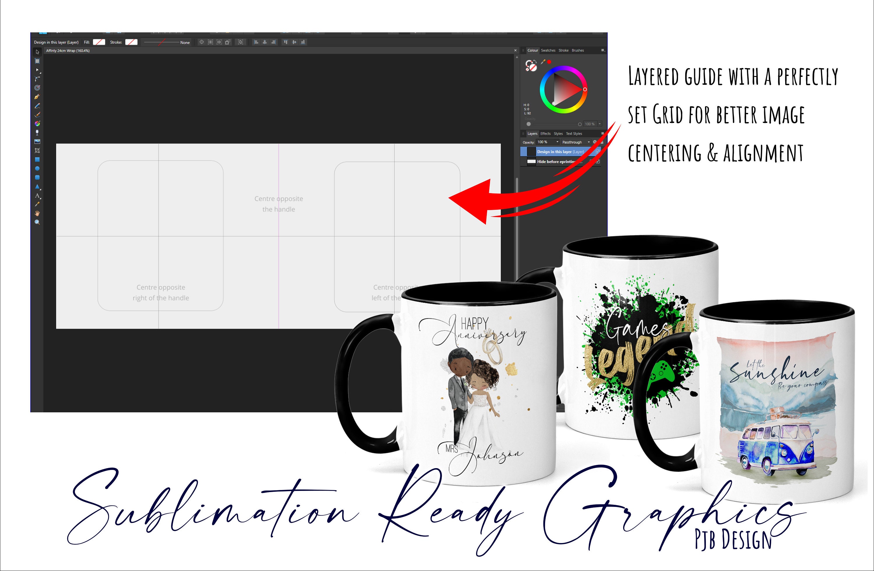 Papercraft Sublimation Template with Grid for Alignment 11oz Ceramic ...