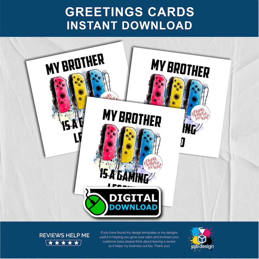 Gamer Brother Birthday Card: Switch Theme (digital Design) - Etsy