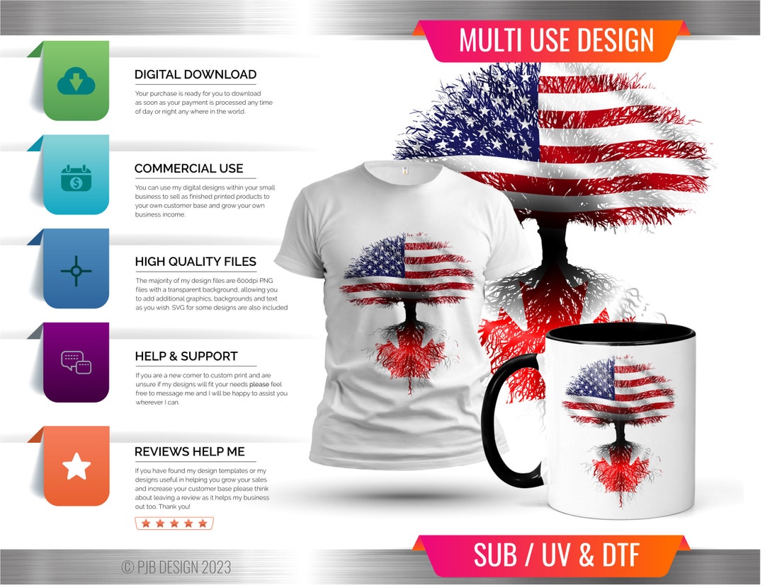 American & Canadian Heritage Tree Roots Design / Sublimation - Etsy